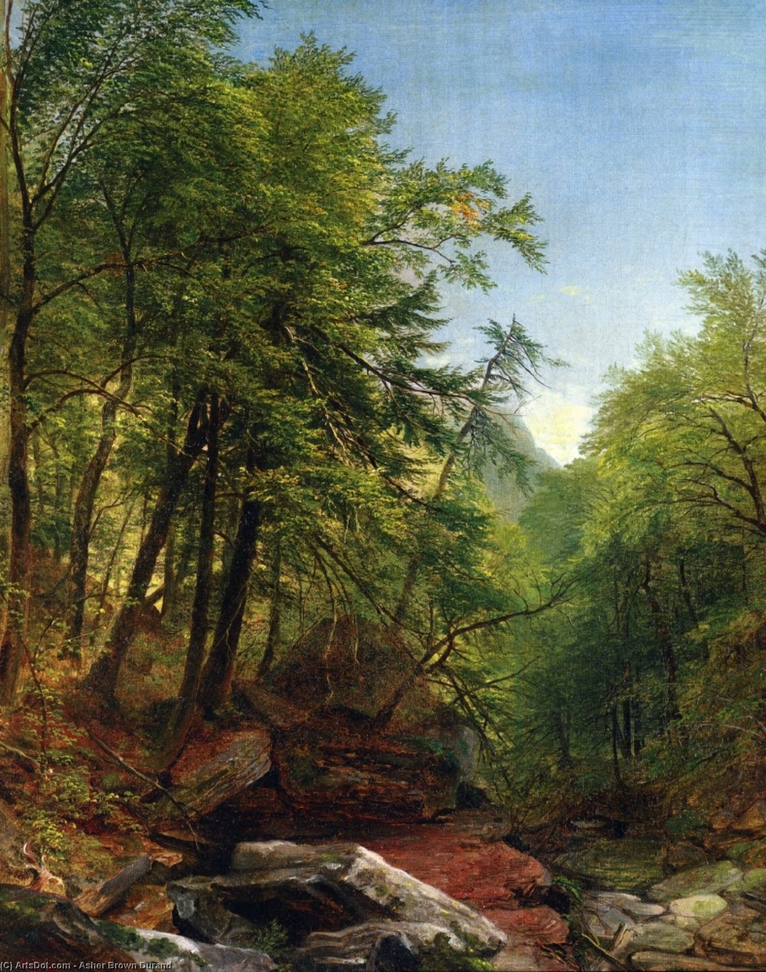 Oil Painting Replica Woodland interior by Asher Brown Durand (1796-1886 ...