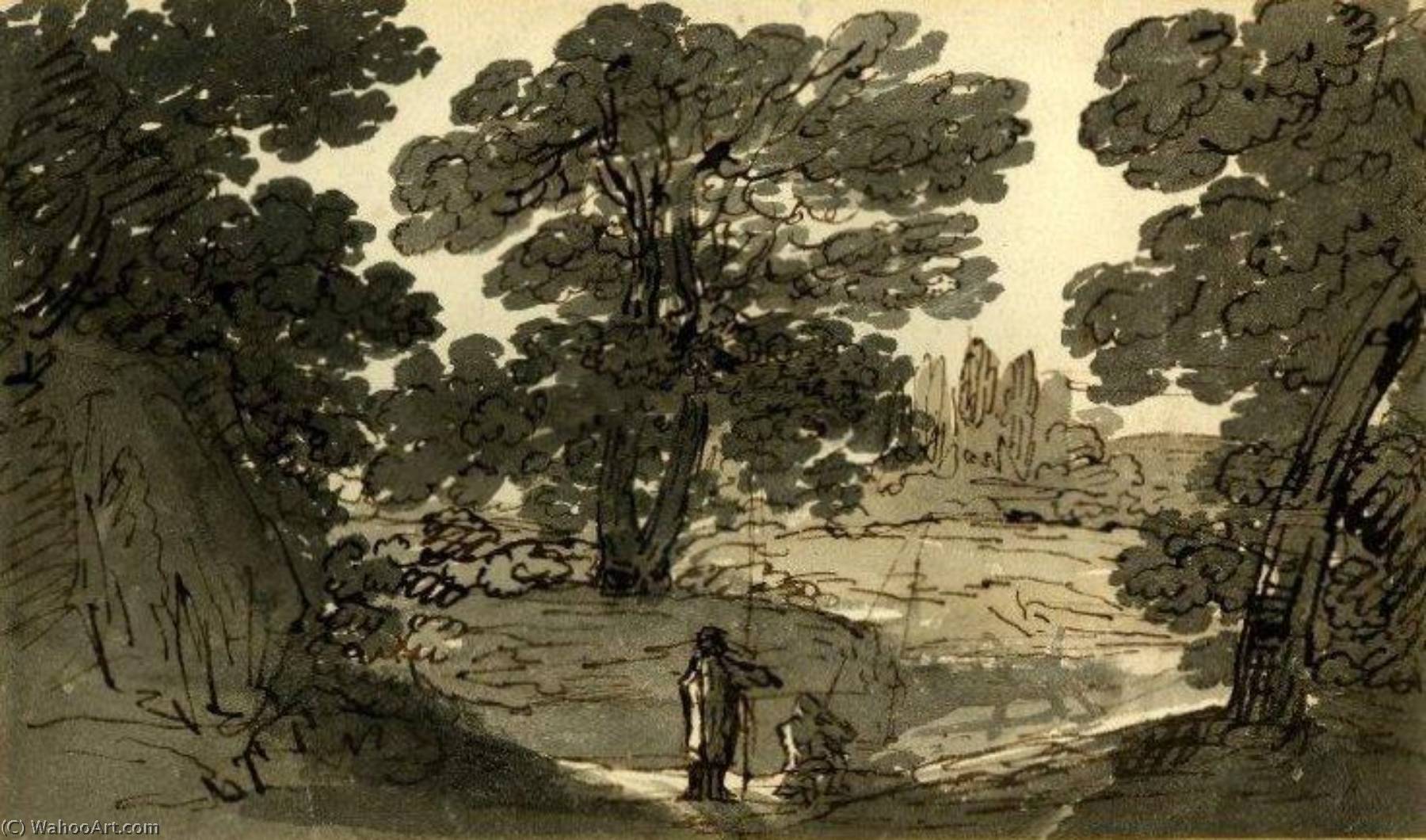 Museum Art Reproductions Landscape with Two Anglers by James Francis ...