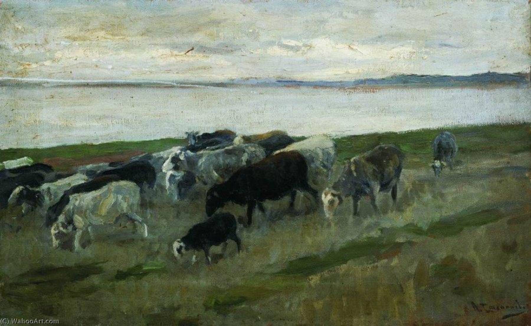 Buy Museum Art Reproductions A Flock of Sheep by Alexei Stepanov (1858 ...