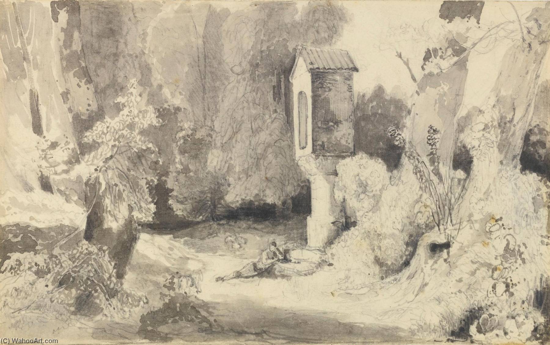 Oil Painting Replica Rest in the Forest by Karl Blechen (1798-1840 ...