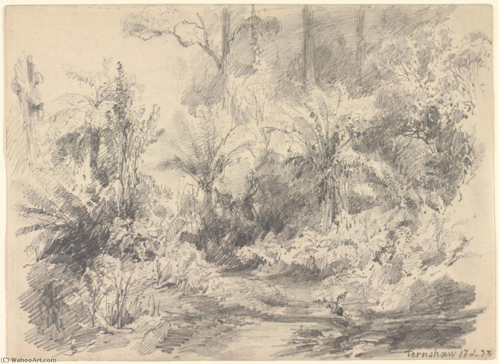 Buy Museum Art Reproductions Fernshaw, 1873 by Louis Buvelot (1814-1888, Switzerland) | ArtsDot.com
