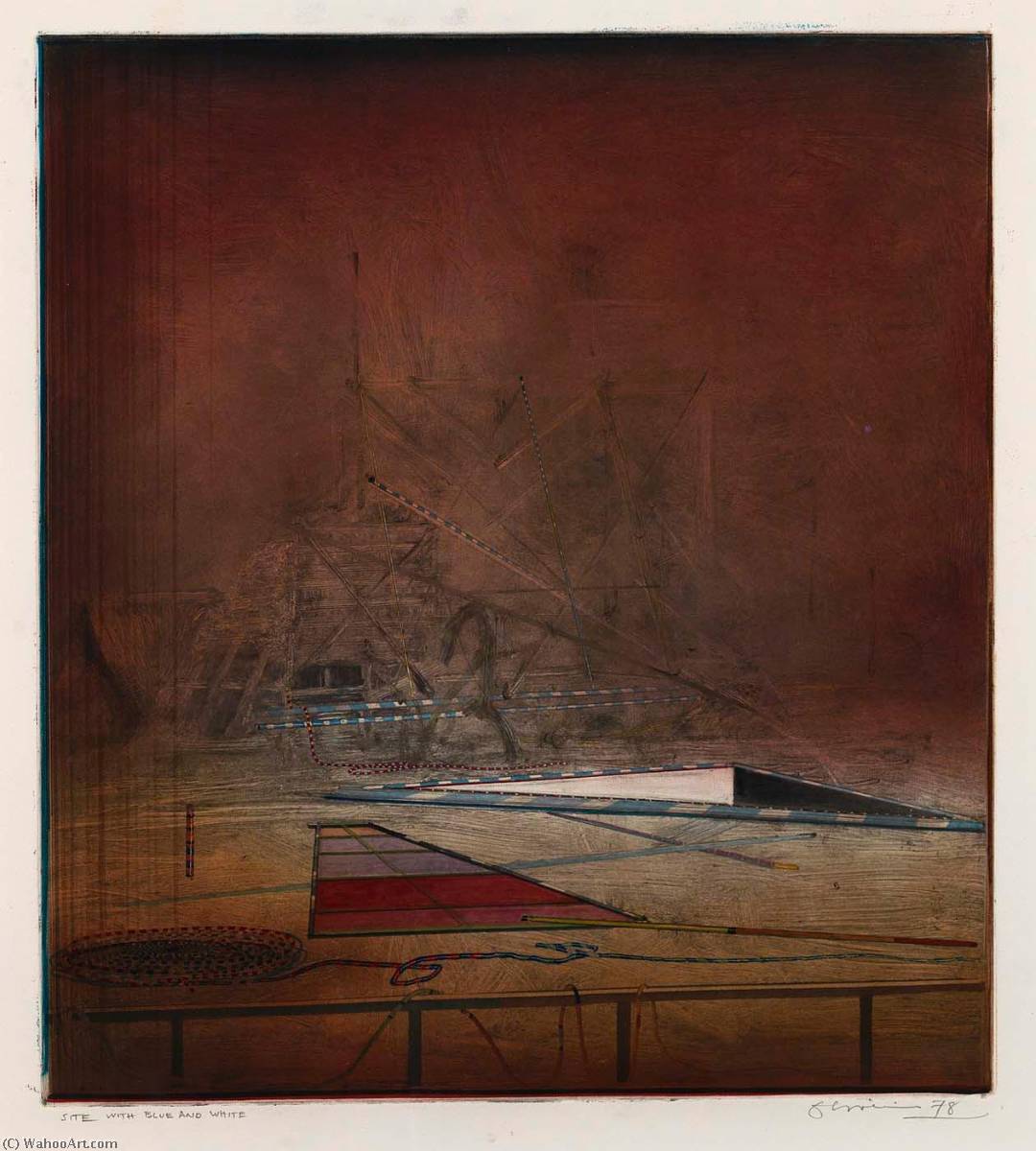 Site with Blue and White, 1978 by Nathan Oliveira (1928-2010, United ...