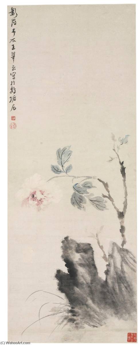 Oil Painting Replica PEONY, ORCHID AND ROCK by Hua Yan (1682-1756 ...