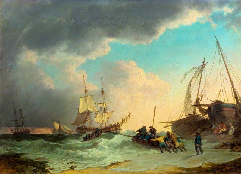 Art Reproductions A Sea Piece by Philip Jacques De Loutherbourg (1740 ...