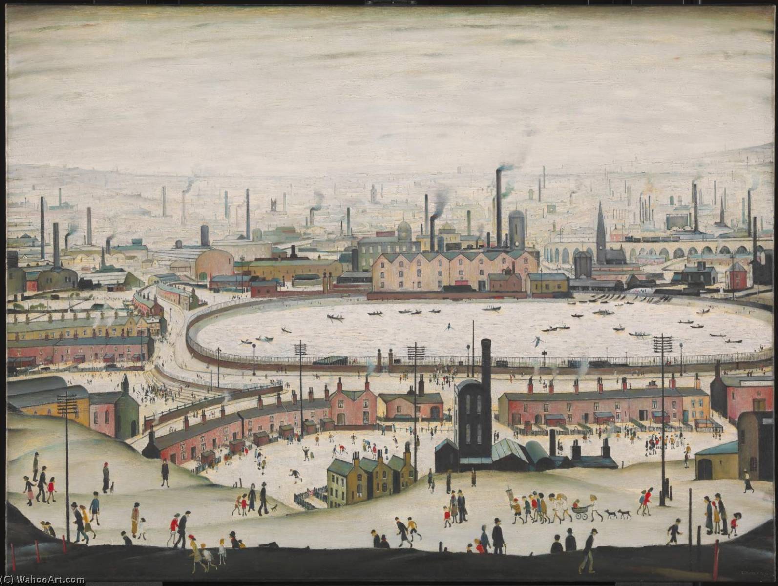 Museum Art Reproductions The Pond, 1950 by Laurence Stephen Lowry ...
