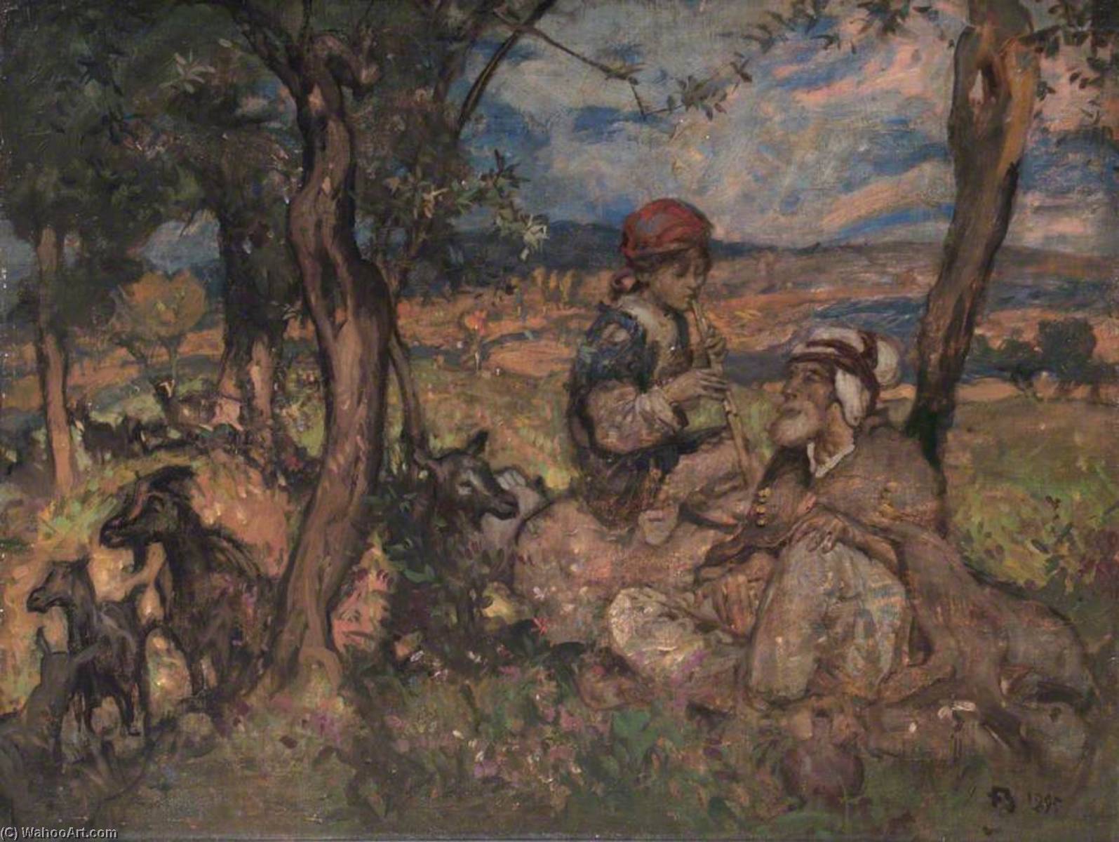 The Piping Boy, 1895 by Frank William Brangwyn Frank William Brangwyn ...