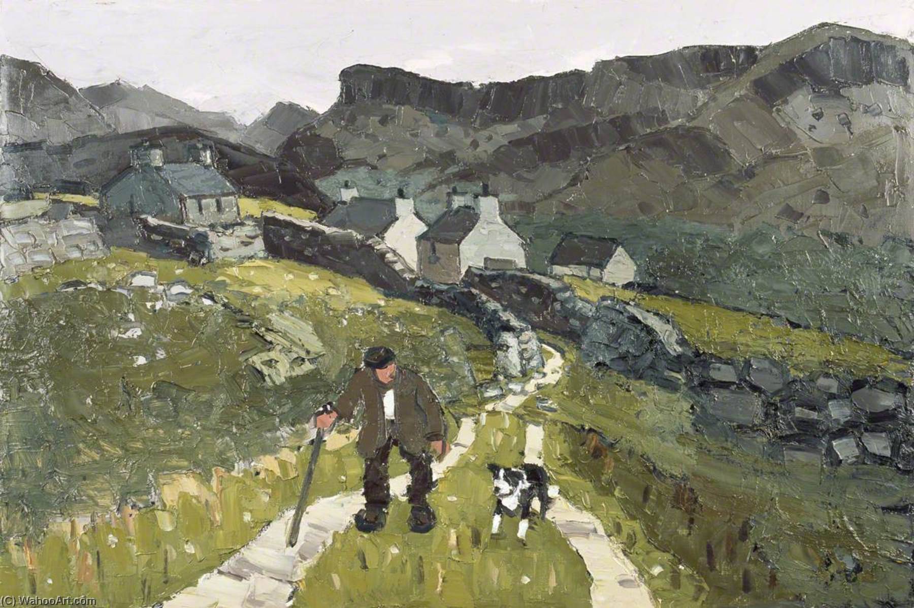 The Way to the Cottages, 2006 by John Kyffin Williams (1918-2006 ...