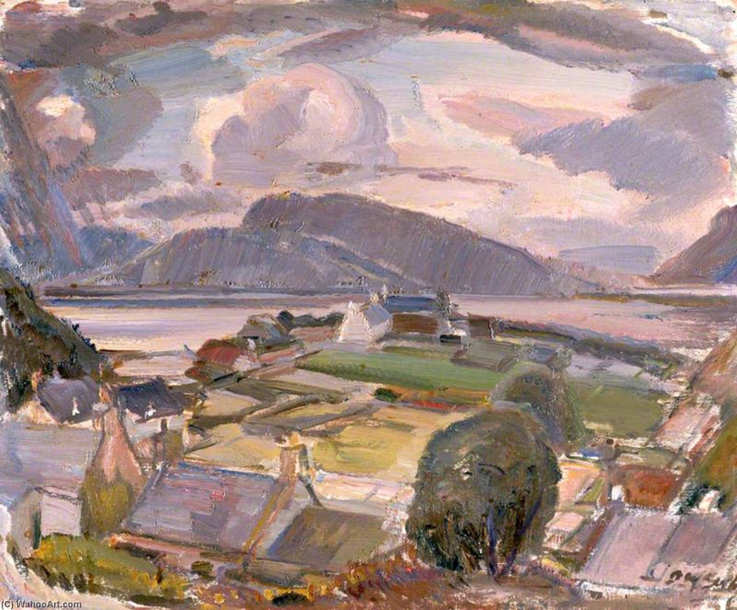 Get Paintings Reproductions Evening in Skye, Loch Carron, Highlands by ...