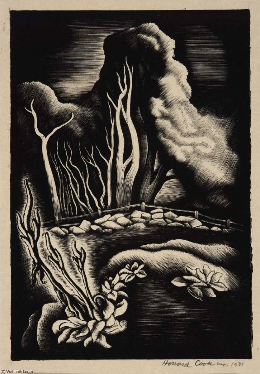 Pasture, 1931 by Howard Cook (1901-1980) Howard Cook | ArtsDot.com