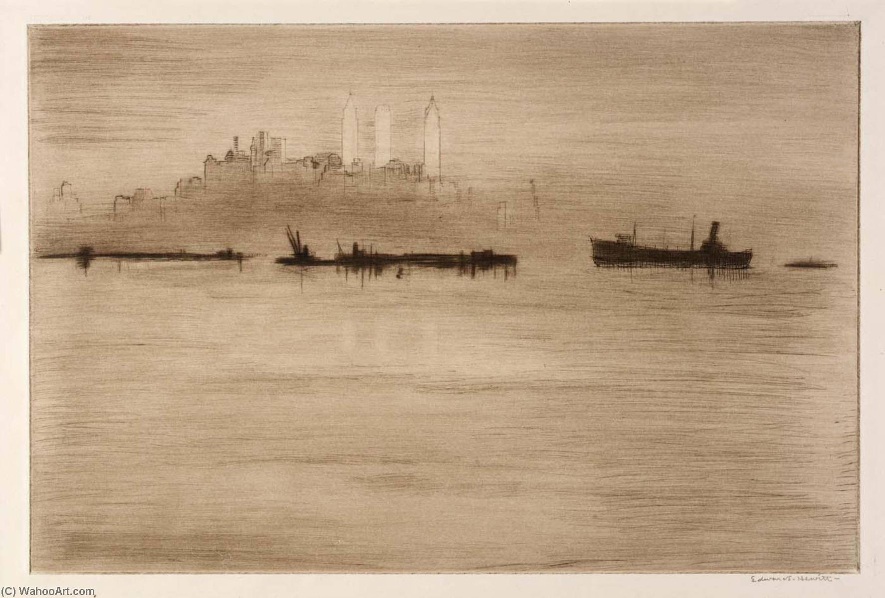 Buy Museum Art Reproductions White Towers at Dawn by Edward S Hewitt ...