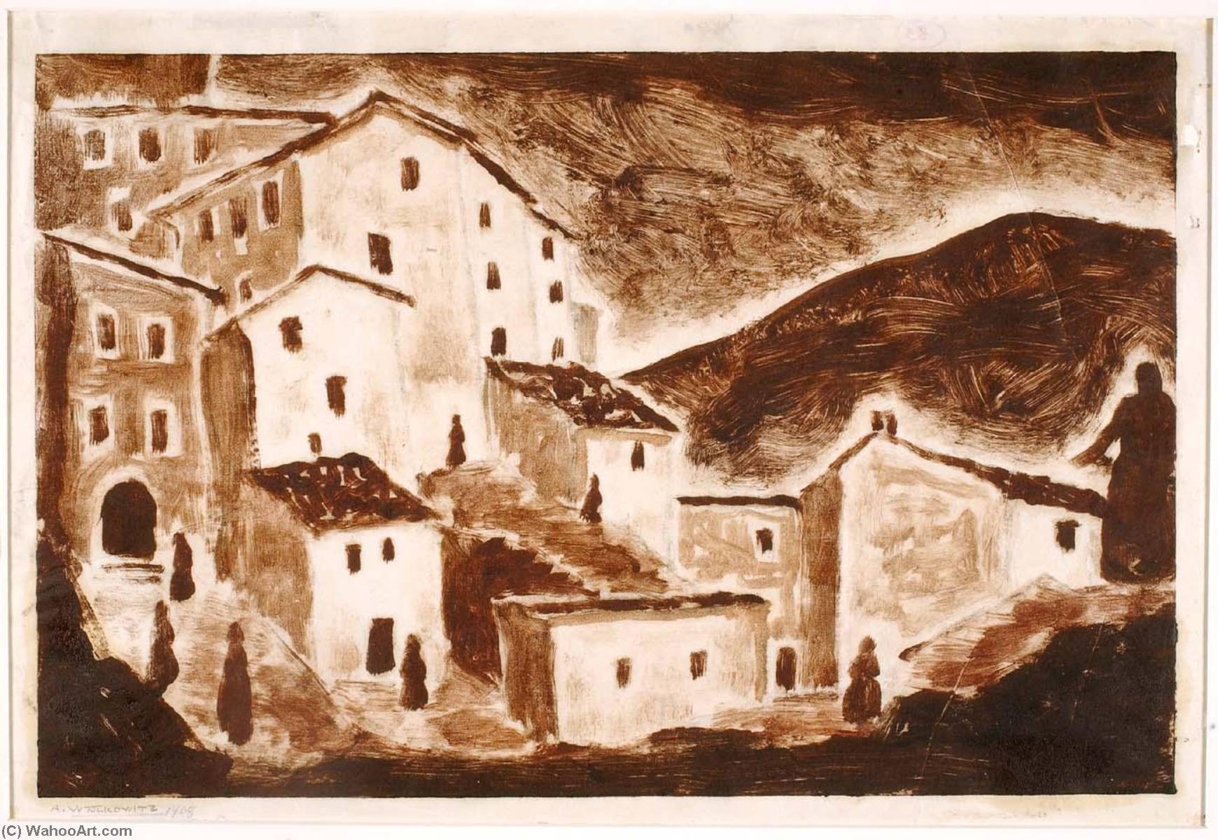 Mountain Village, 1908 by Abraham Walkowitz (1878-1965, Russia) | Oil ...