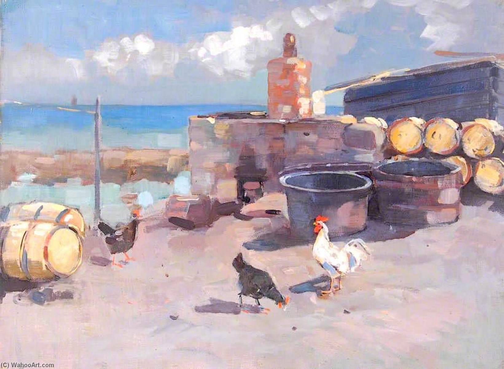 Buy Museum Art Reproductions Harbour with Chickens by William Henry ...