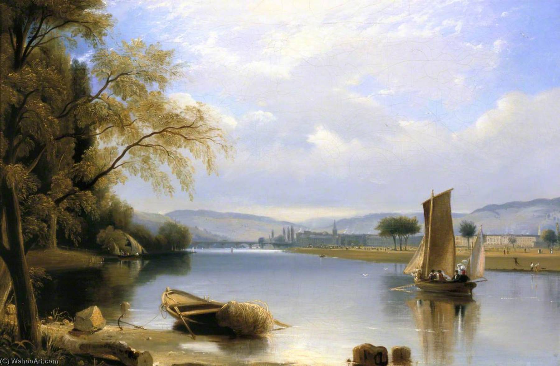 Art Reproductions Perth from Boatland, 1826 by David Octavius Hill ...