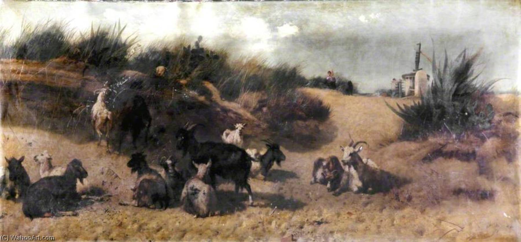 Get Art Reproductions Goats, Outskirts of Cádiz, 1888 by Richard Beavis ...