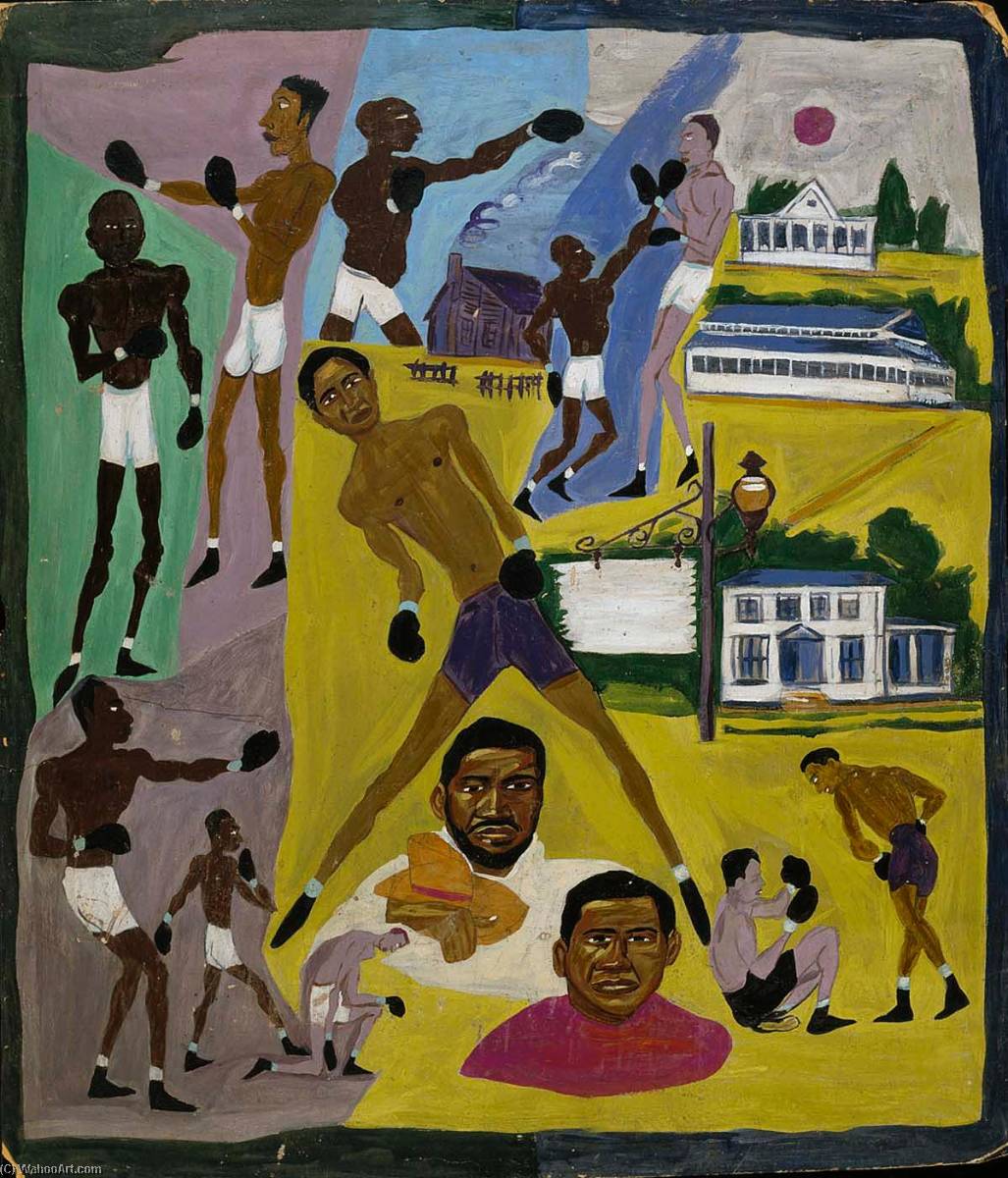 Paintings Reproductions Boxers, 1945 by William Henry Johnson (Inspired ...