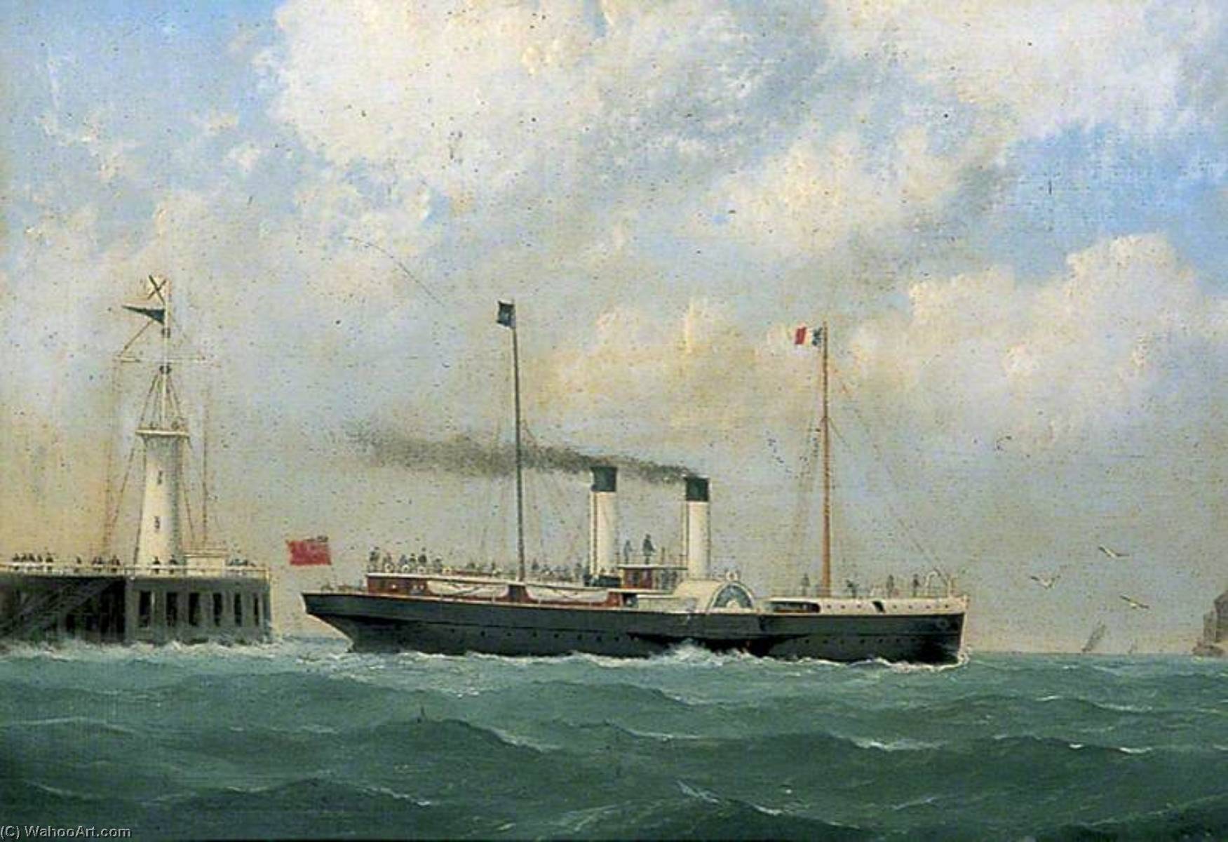 Oil Painting Replica `Mary Beatrice` Leaving Boulogne by George Mears ...