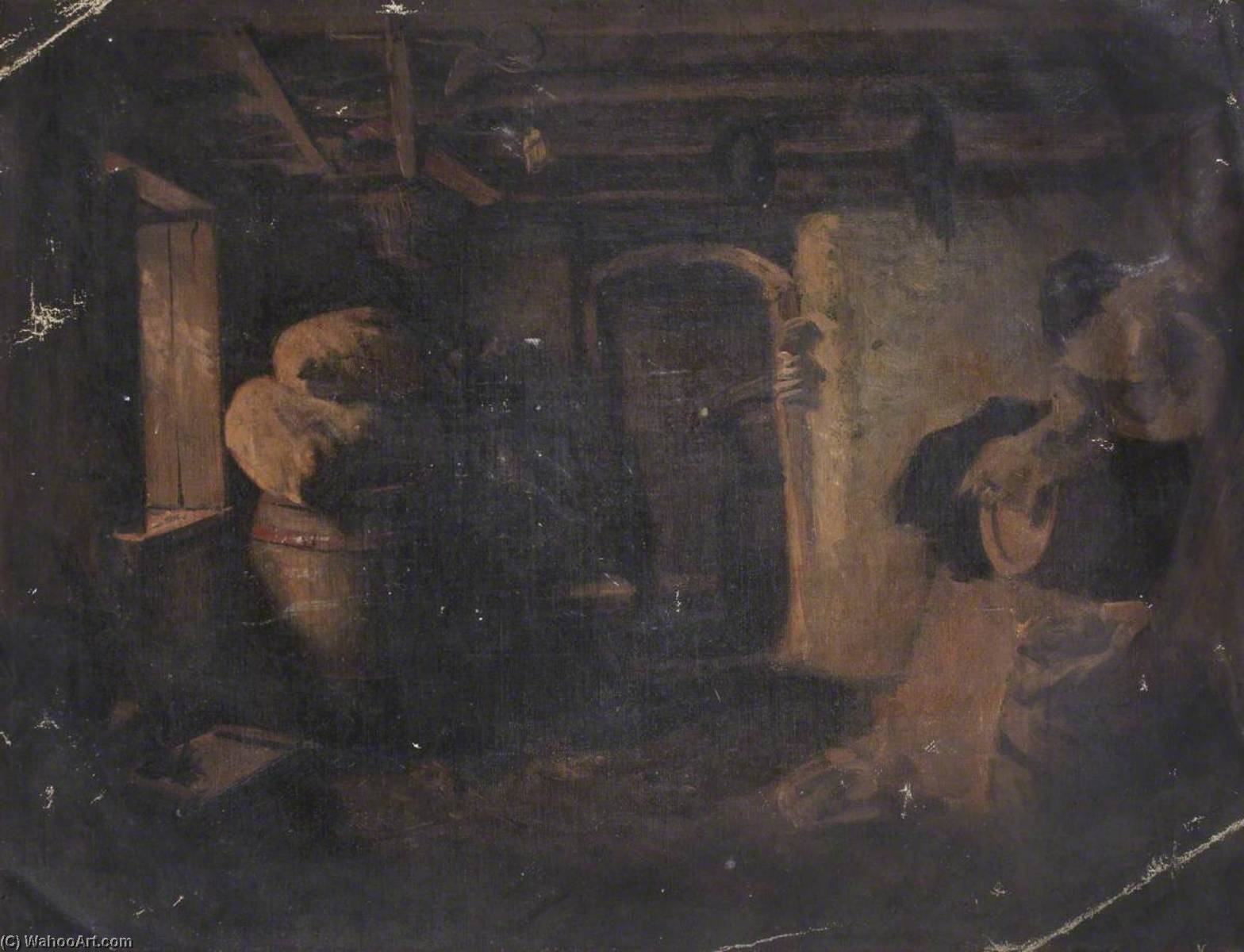 Art Reproductions Interior with Barrels by Thomas Stuart Smith (1815 ...