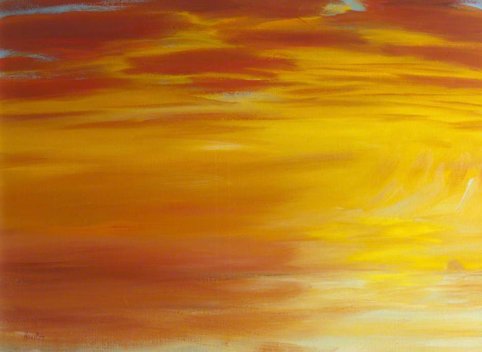 Sunset and Bass Rock by John Houston (1930-2008) John Houston | ArtsDot.com