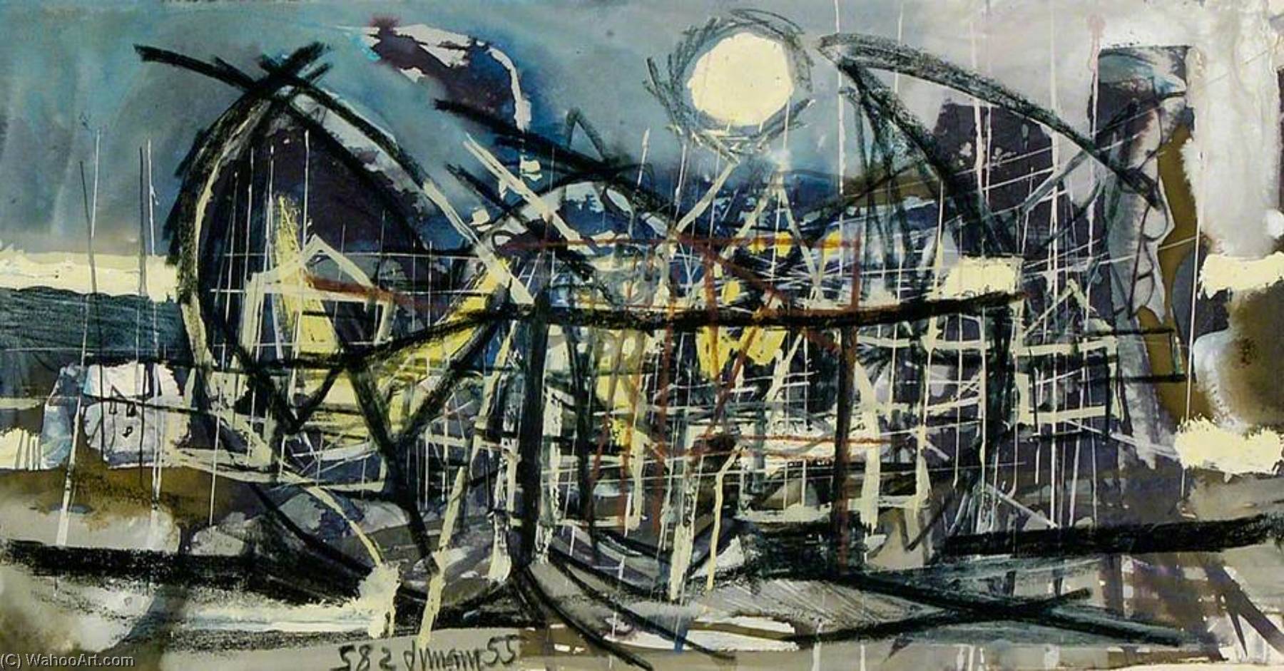 Get Art Reproductions Urban Landscape and Moon by Roy Turner Durrant ...