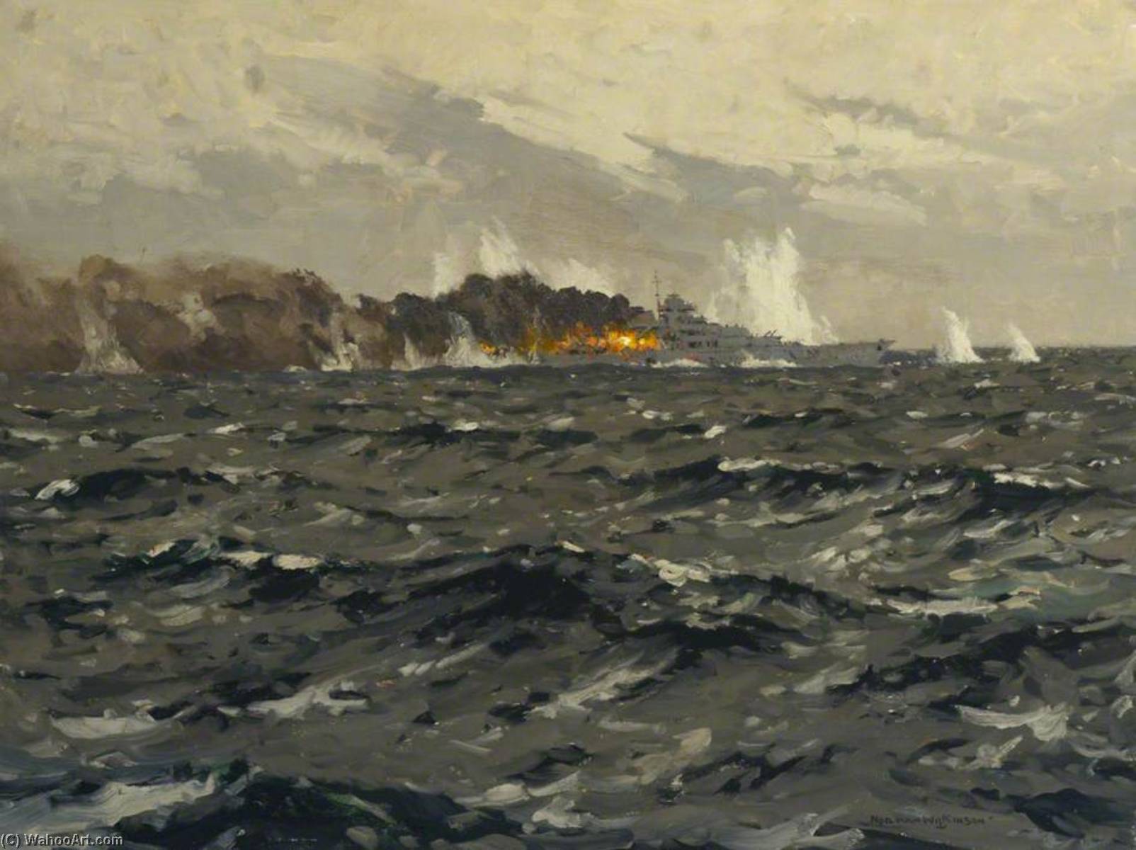 Paintings Reproductions End of the `Bismarck`, 27 May 1941 by Norman ...