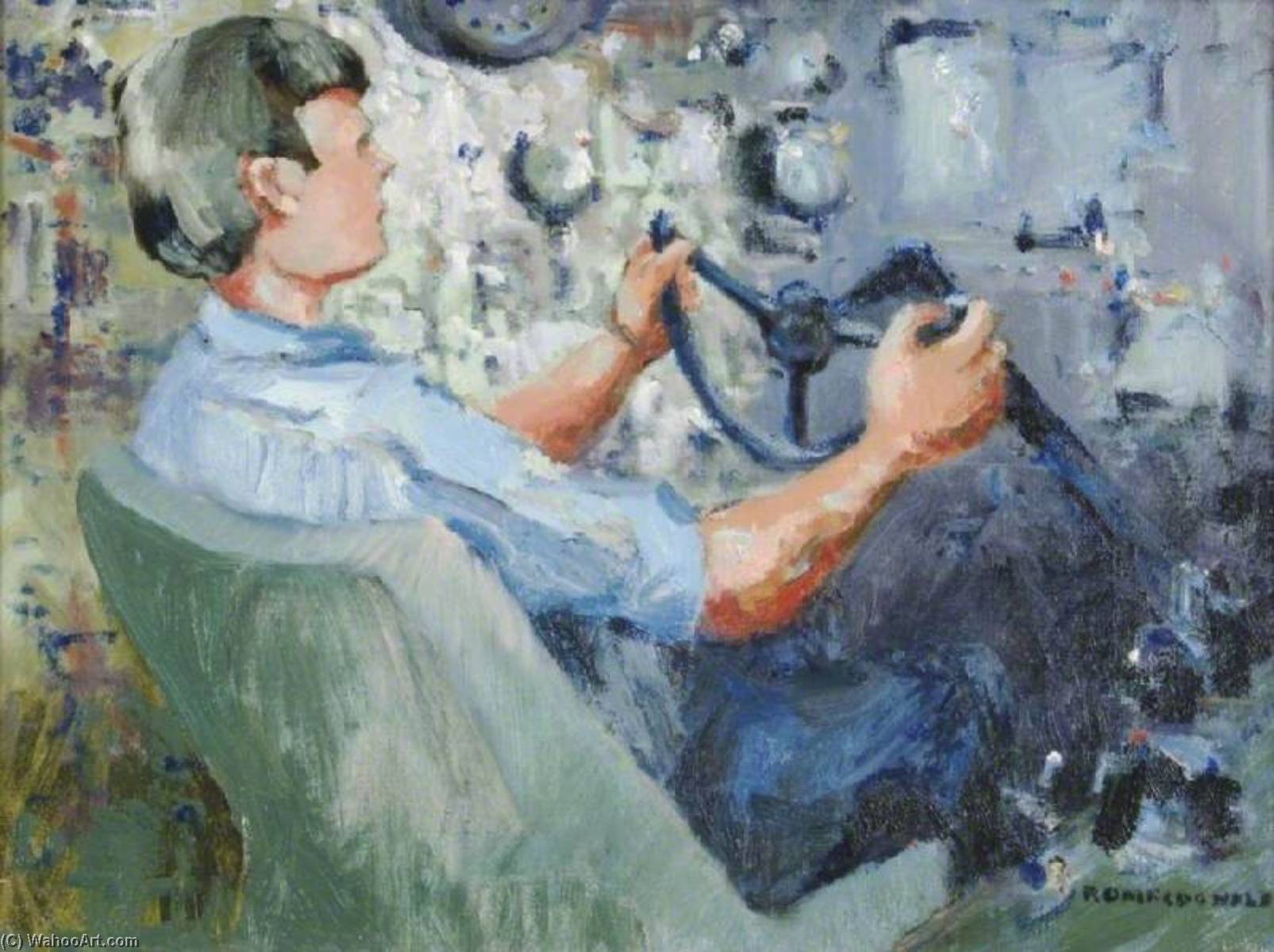 Control Room of HMS `Spartan` by Roderick Macdonald (1948-2014 ...