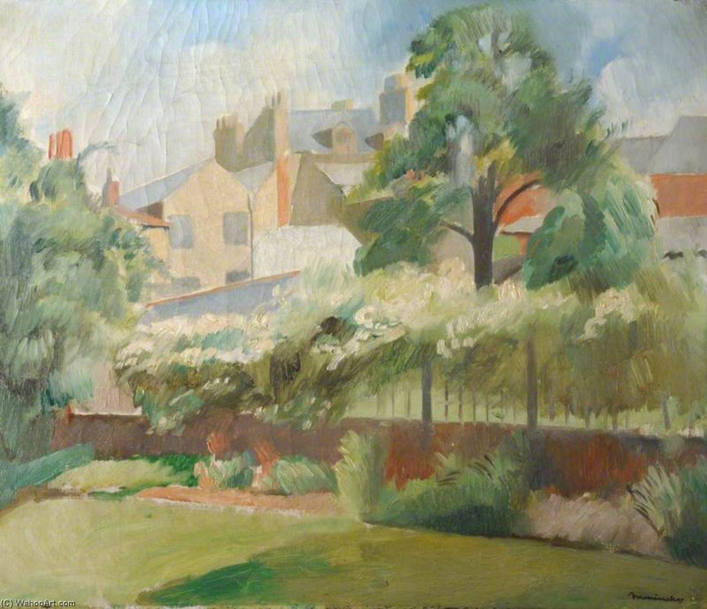 Buy Museum Art Reproductions View across Radcliffe House Garden, 1924 by Bernard Meninsky (1891 ...