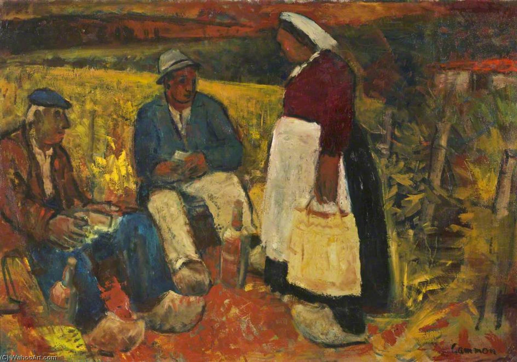 Midi in the Vineyards, Languedoc by Reginald Gammon (1921-2005 ...