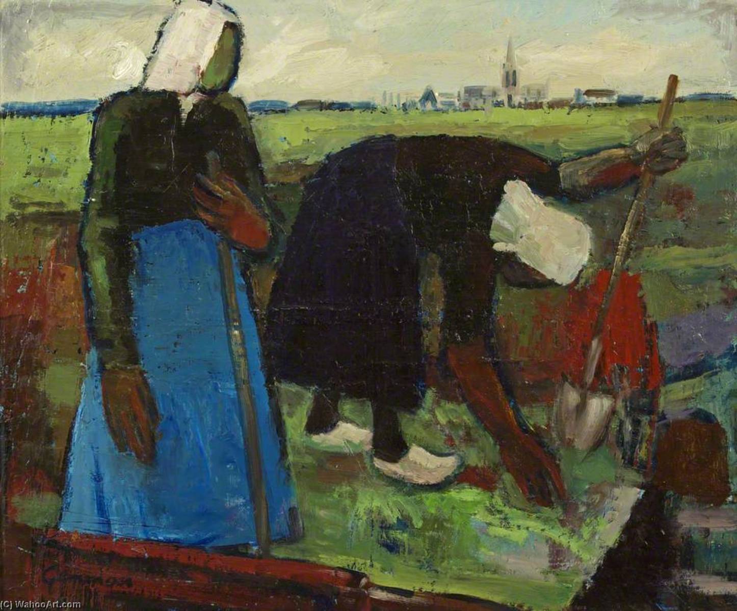 Field Workers, Brittany by Reginald Gammon (1921-2005) Reginald Gammon ...