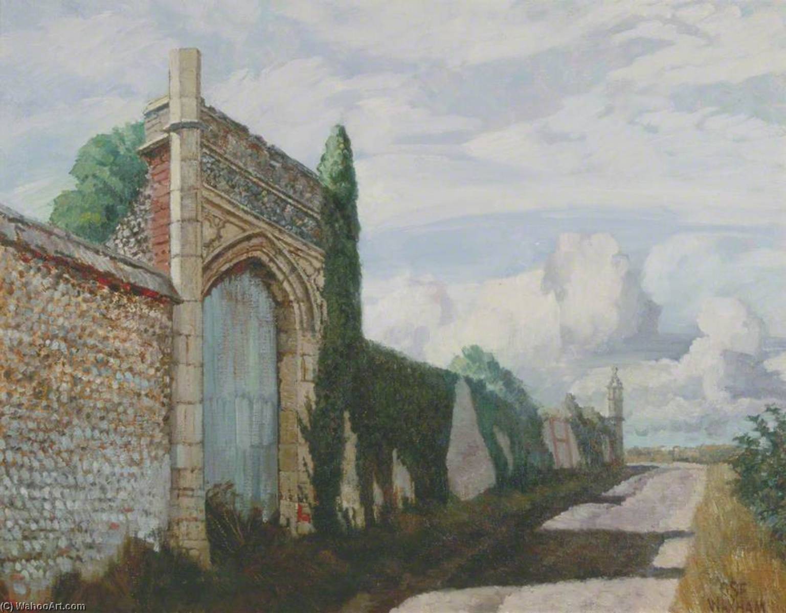 Waxham Priory, Norfolk, 1991 by Geoffrey Scowcroft Fletcher (1923-2004 ...
