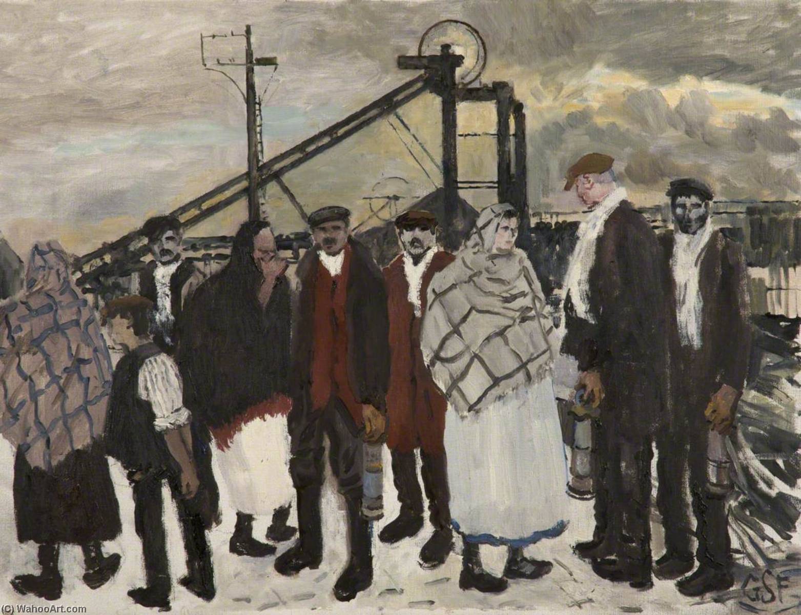 Pit Disaster by Geoffrey Scowcroft Fletcher (1923-2004) Geoffrey ...