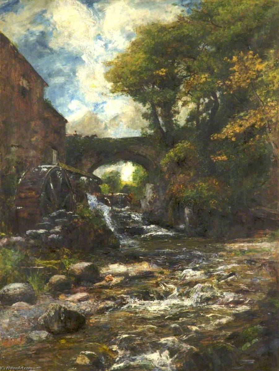 Oil Painting Replica The Mill Stream by Joshua Anderson Hague (1850 ...