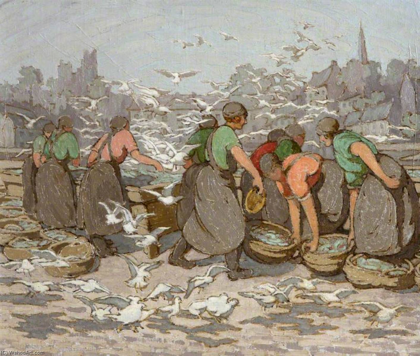 Order Artwork Replica Girls and Gulls at Ardglass, 1920 by Georgina ...