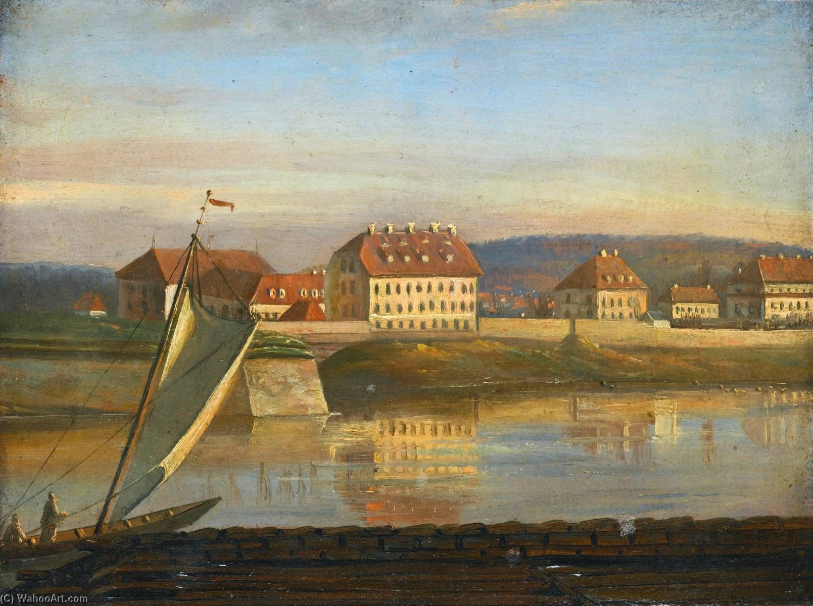 Buy Museum Art Reproductions View over the Elbe and the barracks by ...