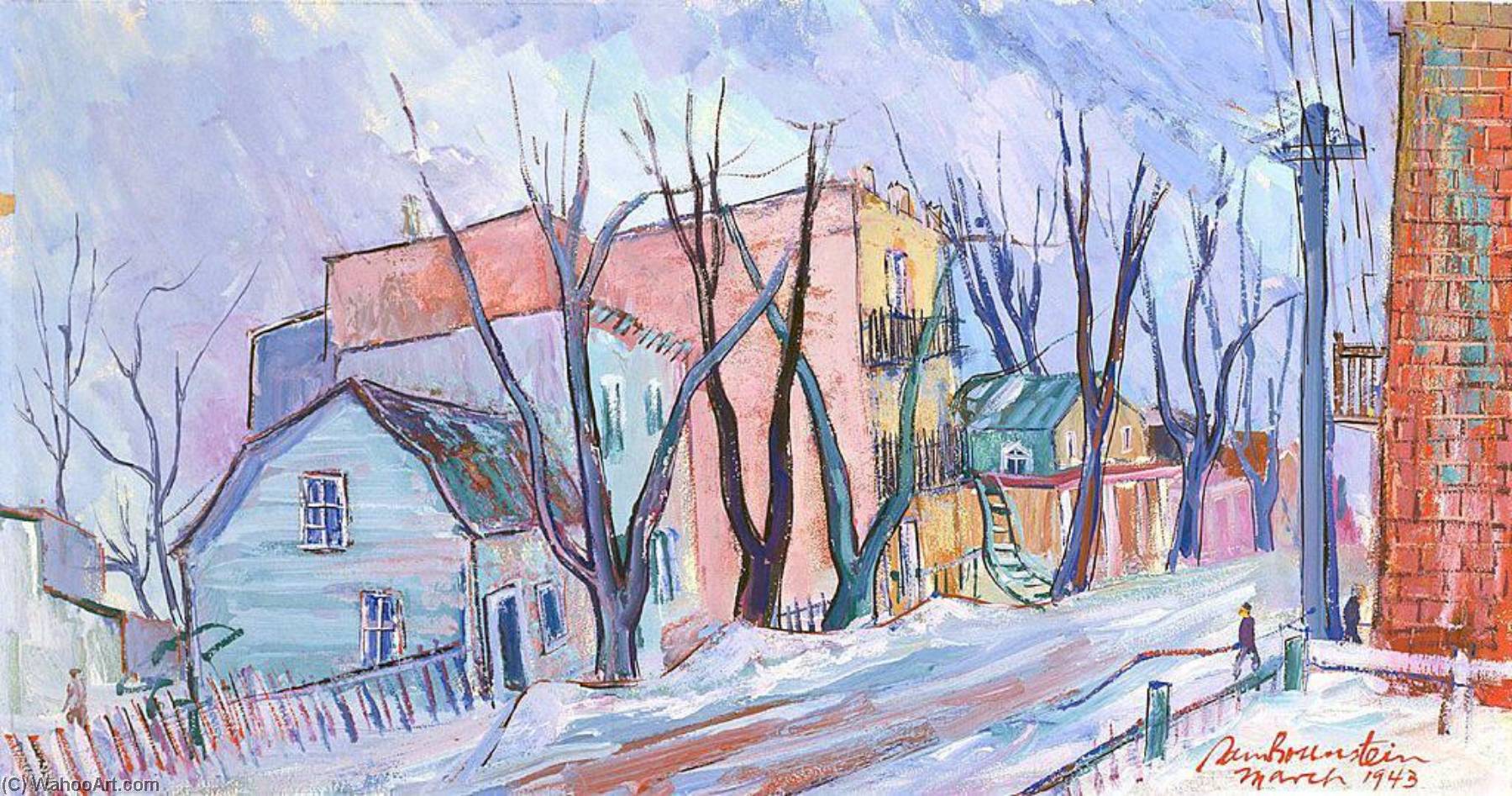 Artwork Replica | Village Trees, 1943 by Sam Borenstein | ArtsDot.com