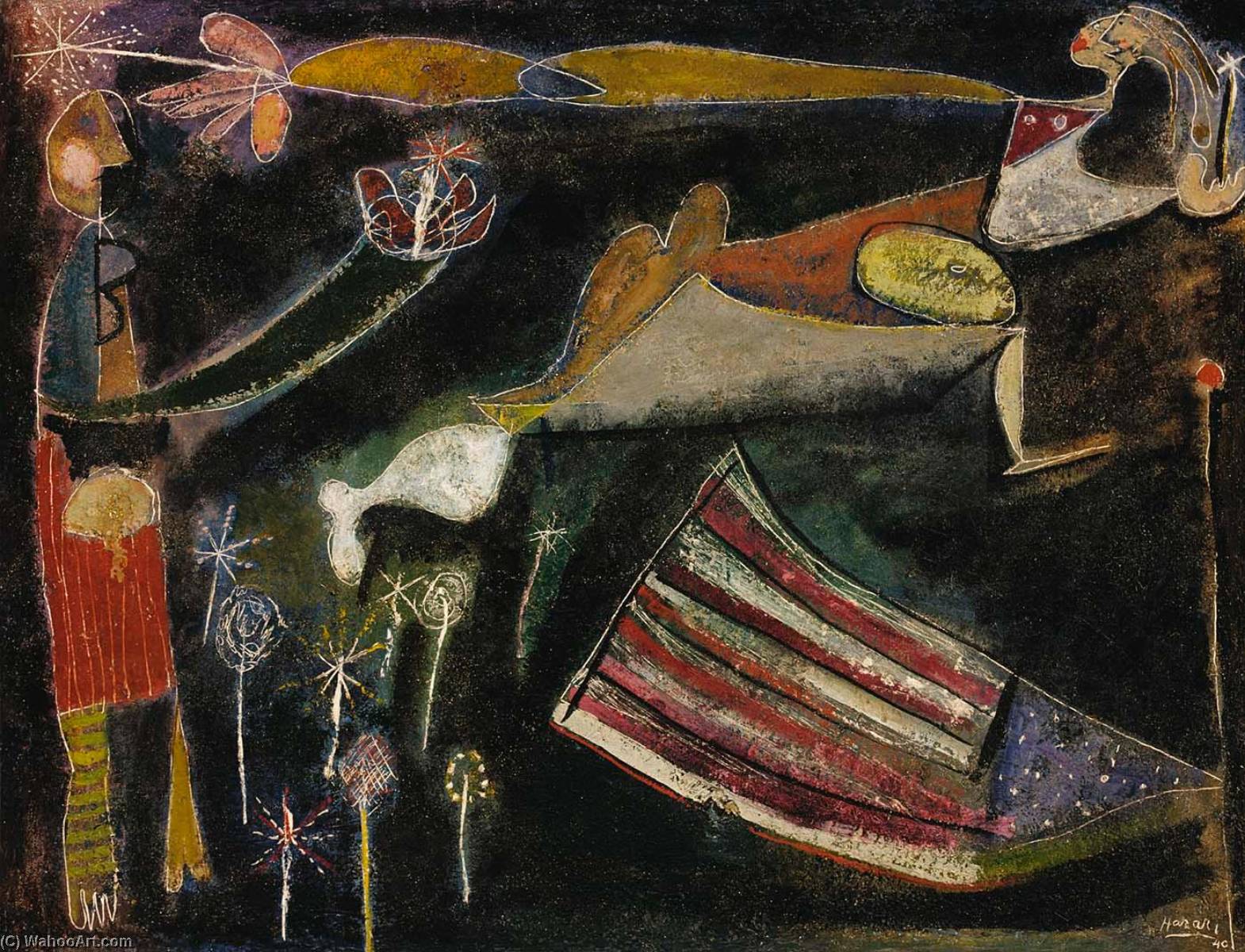 Sparklers on the Fourth, 1940 by Hananiah Harari (1912-2000) Hananiah ...