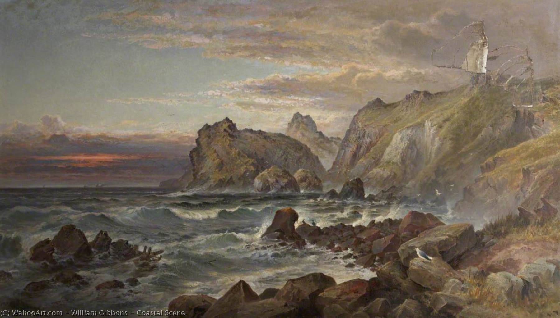 Coastal Scene, 1862 by William Gibbons William Gibbons | ArtsDot.com
