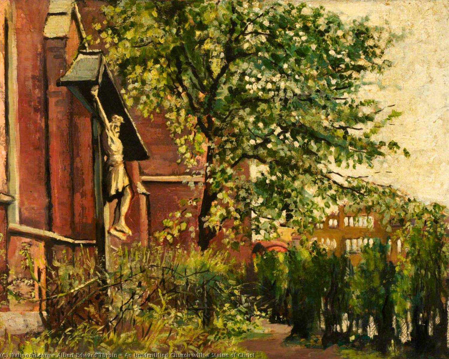 Get Art Reproductions An Unidentified Church with a Statue of Christ by ...