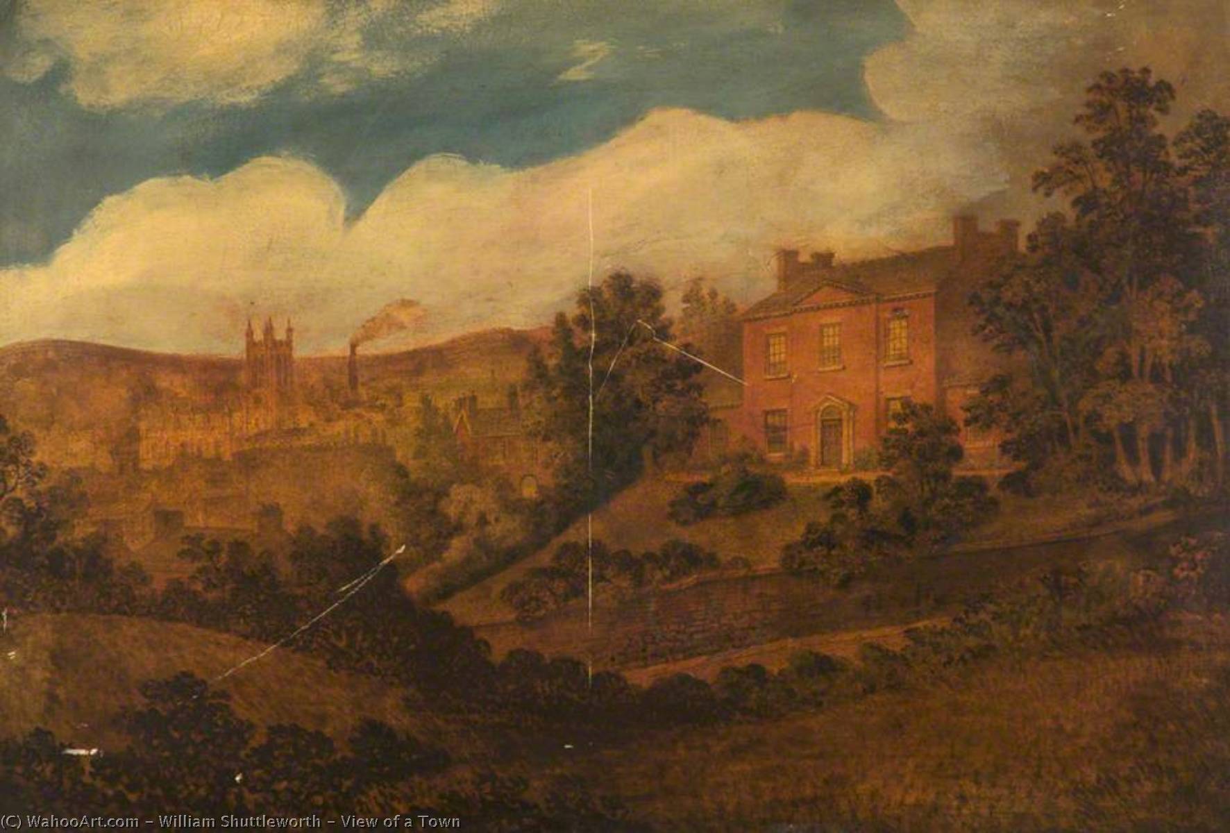 View of a Town, 1838 by William Shuttleworth William Shuttleworth ...