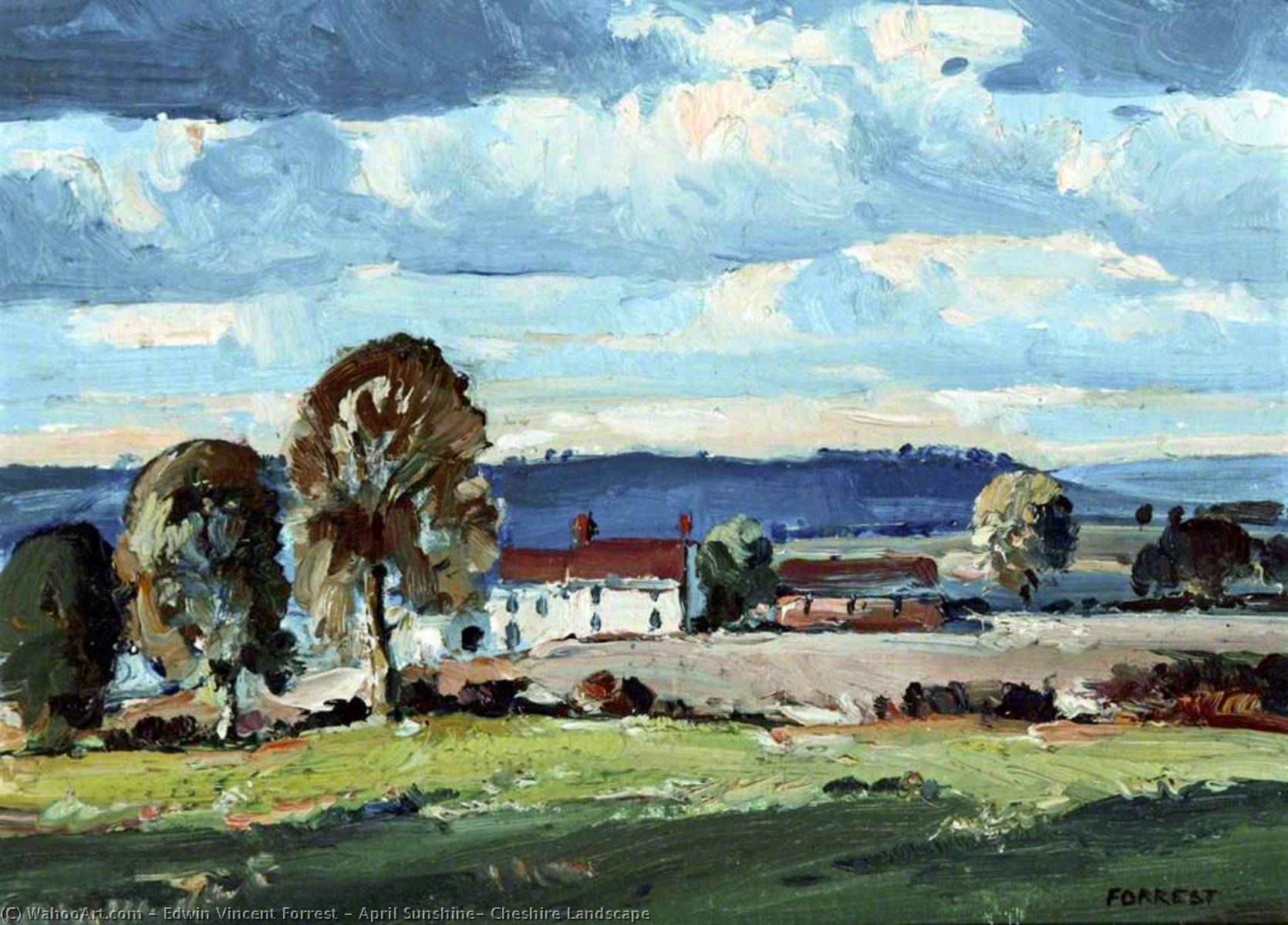 April Sunshine, Cheshire Landscape by Edwin Vincent Forrest Edwin ...