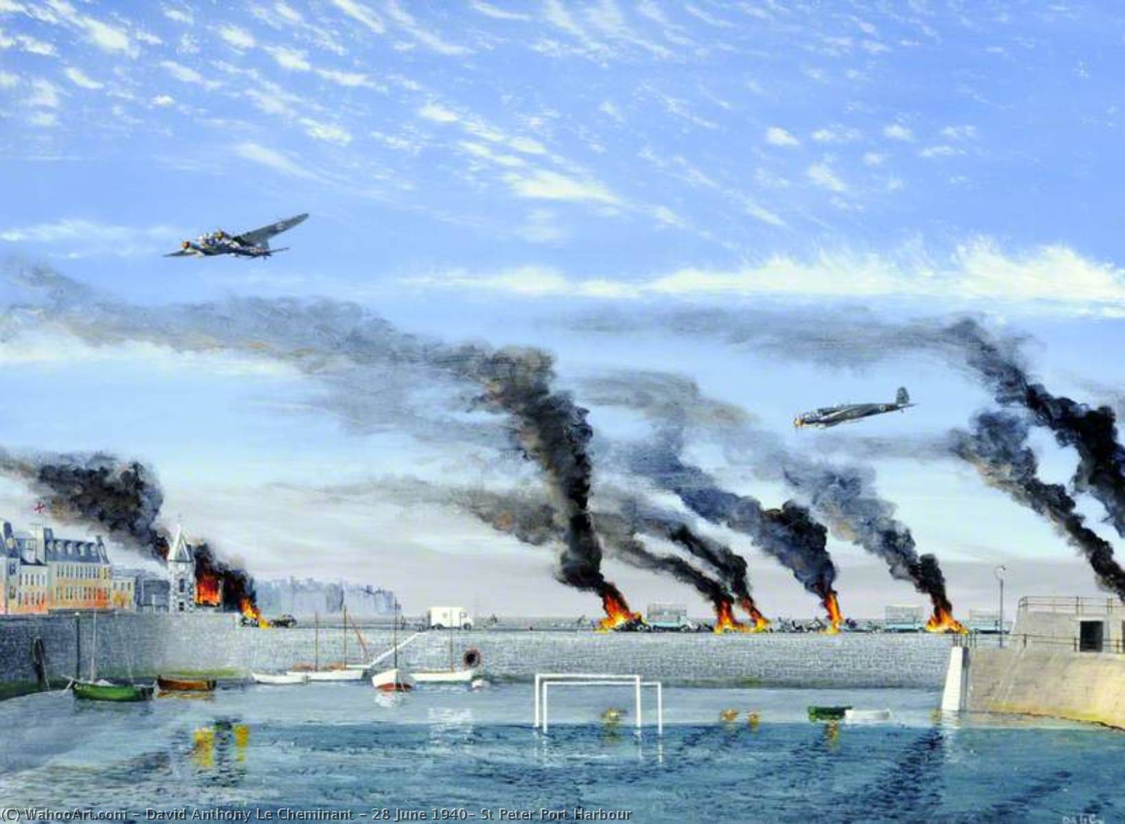 28 June 1940, St Peter Port Harbour, 1996 by David Anthony Le Cheminant ...
