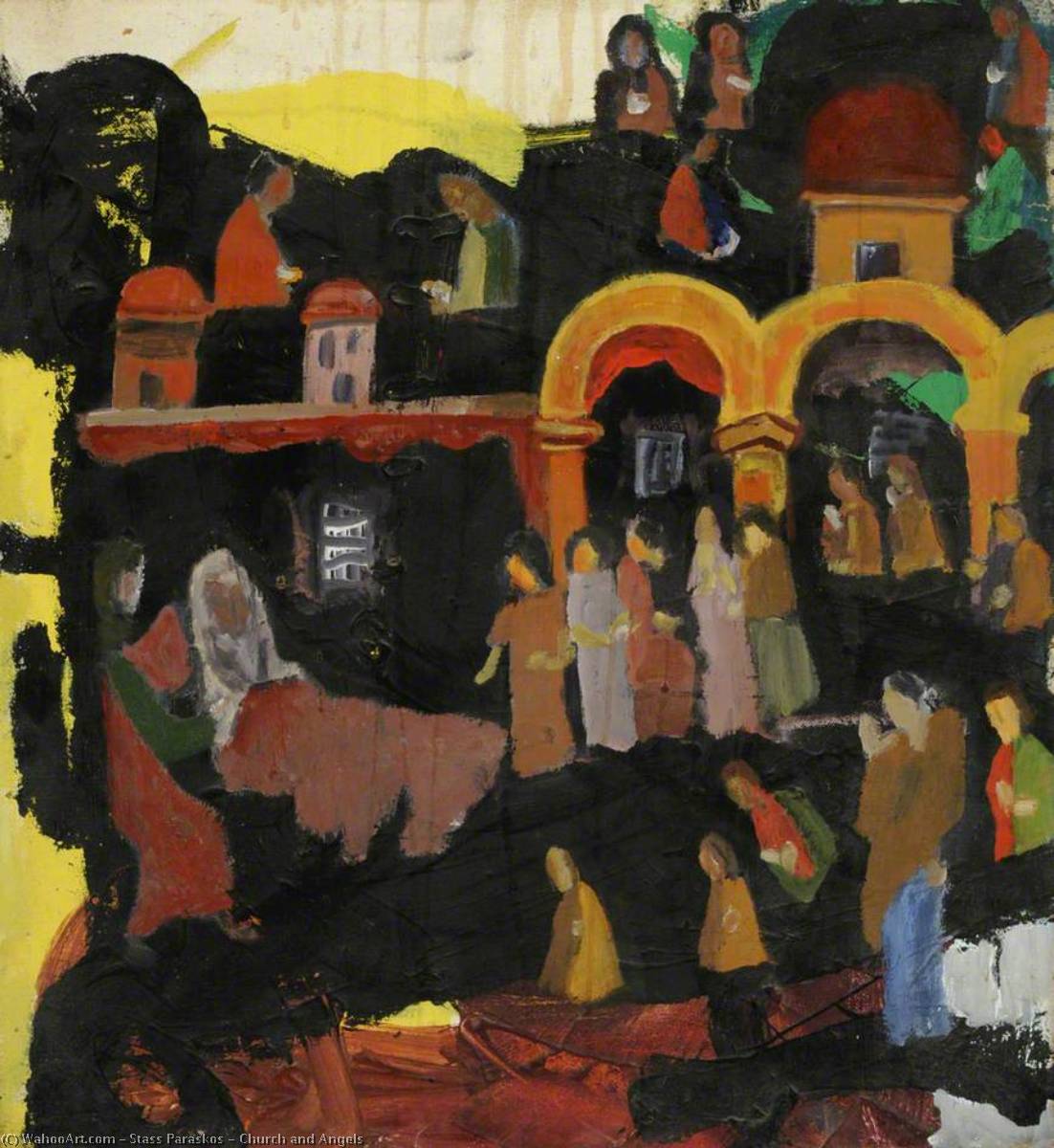 Church and Angels by Stass Paraskos Stass Paraskos | ArtsDot.com