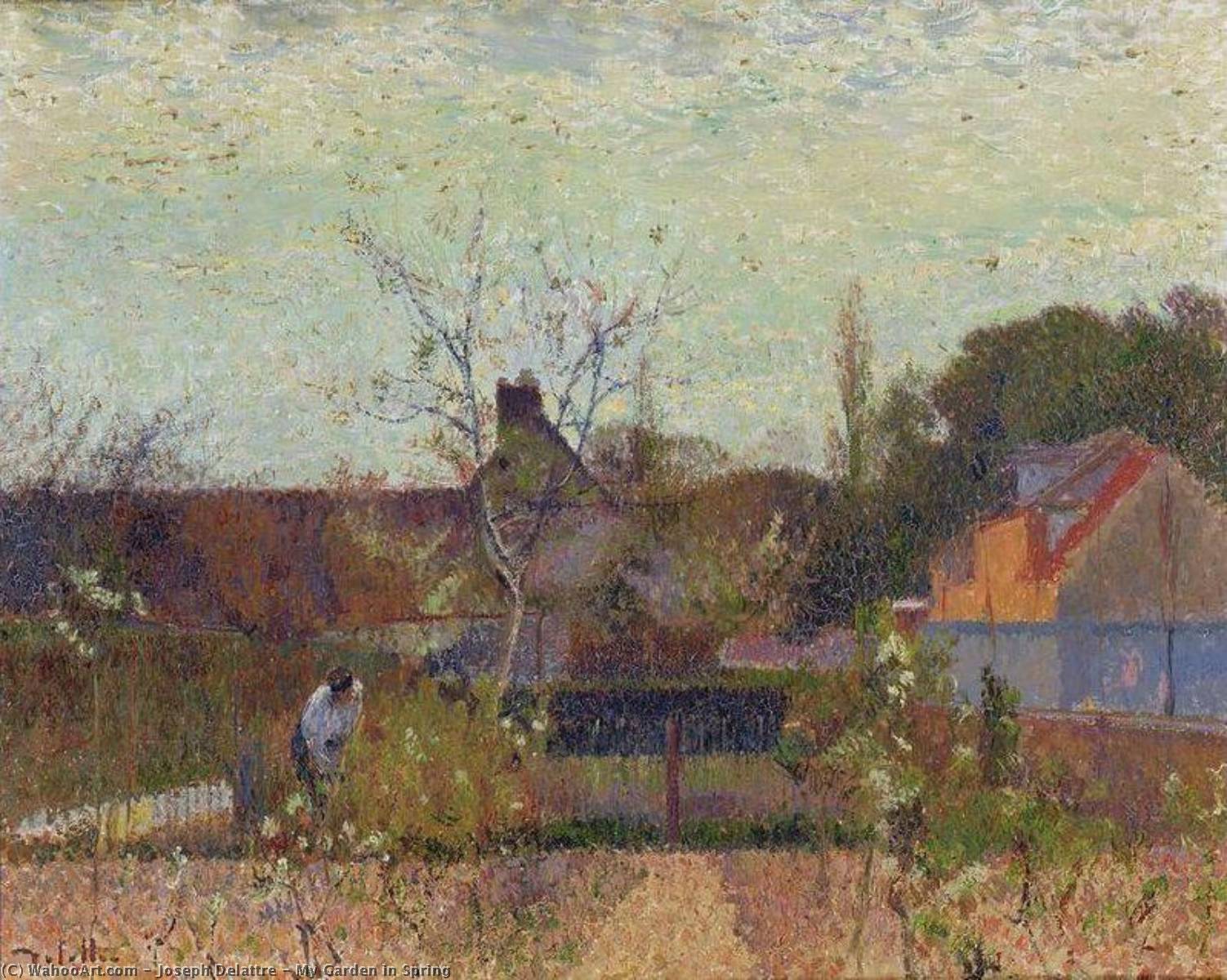 Purchase Oil Painting Replica My Garden in Spring by Joseph Delattre ...