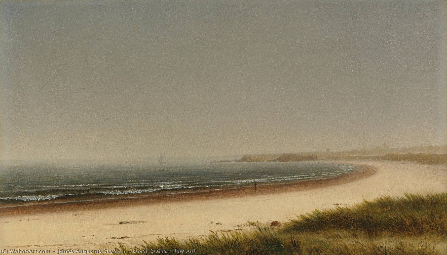 Get Art Reproductions Beach Scene, Newport by James Augustus Suydam ...